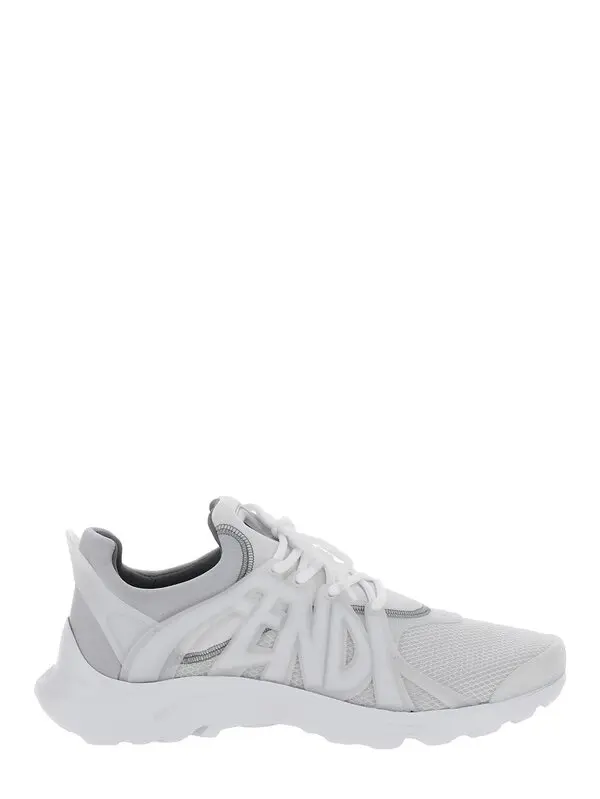 Fendi Grey Techno Mesh Sneakers With Logo - Gray