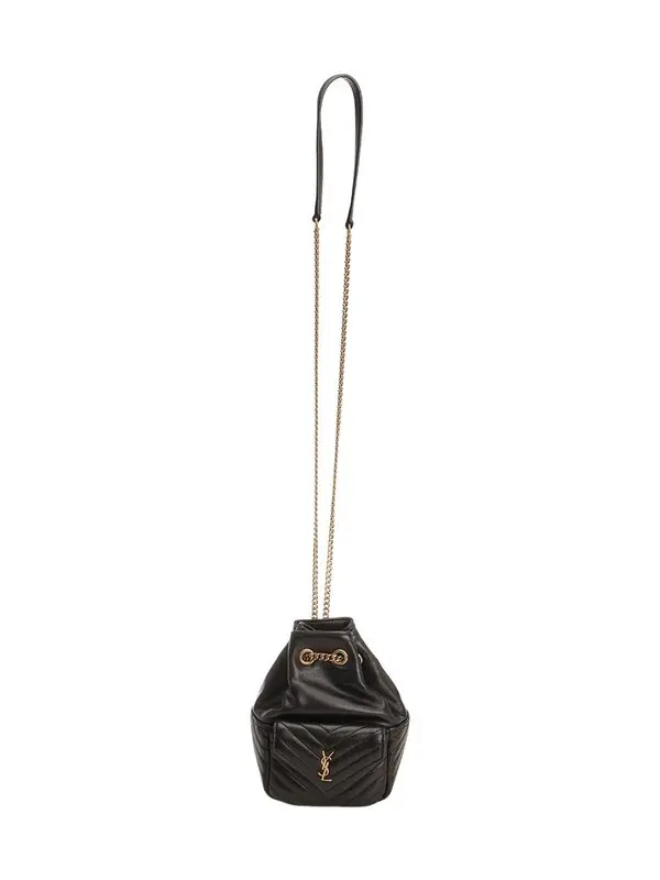 Saint Laurent Quilted Leather Midsize Bucket Bag - Black
