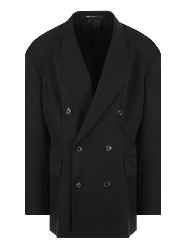 Balenciaga Wool Double-breasted Blazer - Black
