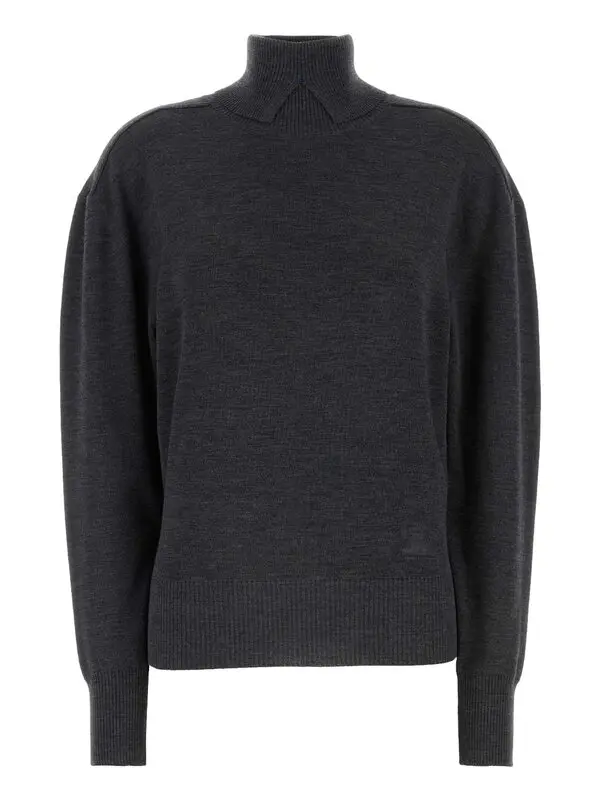 Burberry Dark Grey Wool Sweater - Gray