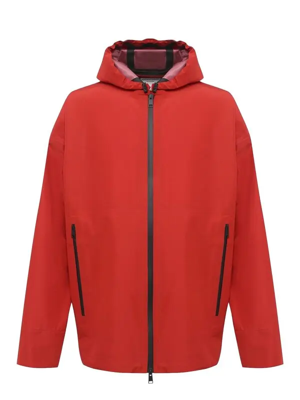 Bottega Veneta Hooded Windbreaker Jacket - Red