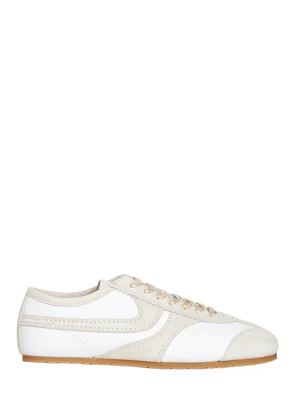 Dries Van Noten White Nappa Leather Sneakers With Suede Accents - Multicolor