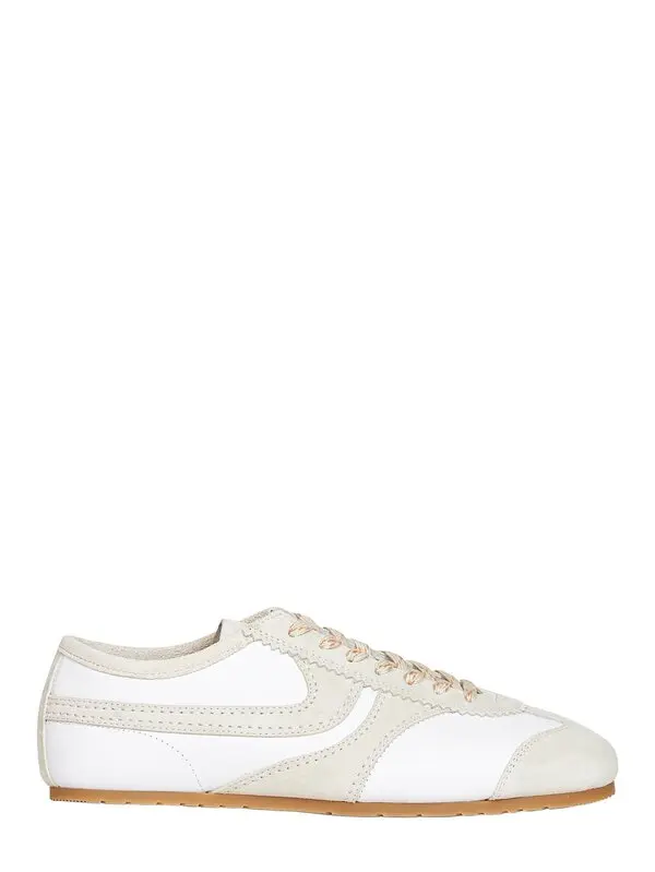 Dries Van Noten White Nappa Leather Sneakers With Suede Accents - Multicolor