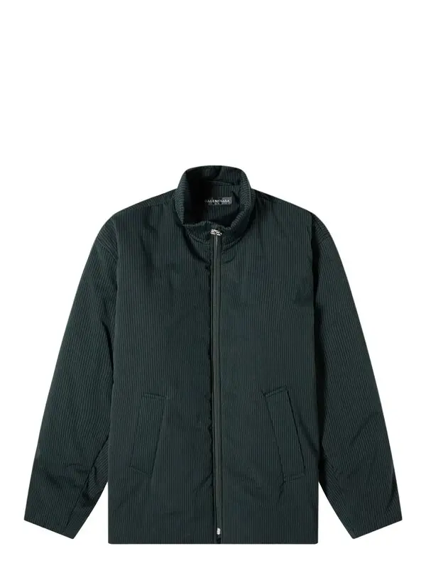 Balenciaga Embroidered Logo Zip Jacket - Black