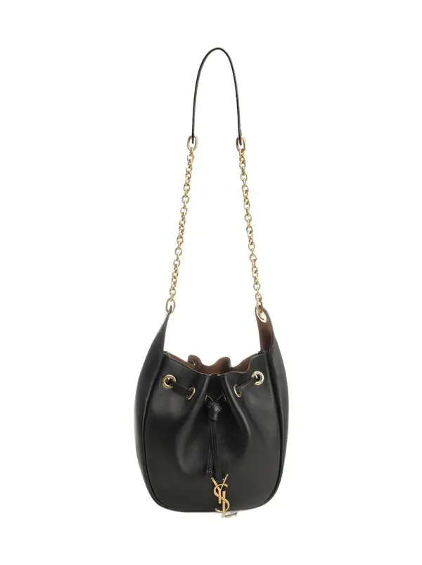 Saint Laurent Leather Bucket Bag - Black