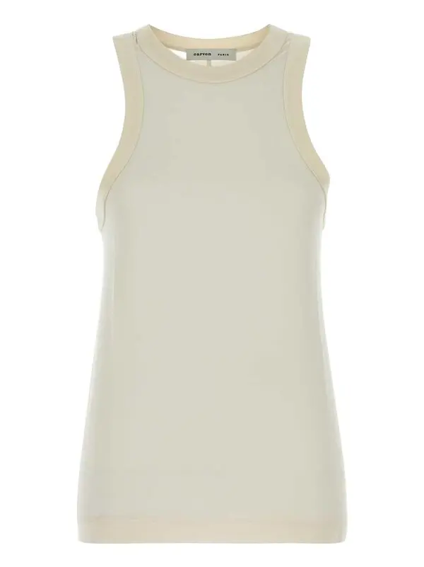 Carven Ivory Silk Tank Top - White