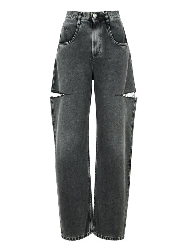 MAISON MARGIELA Wide Leg Jeans With Side Slits - Black
