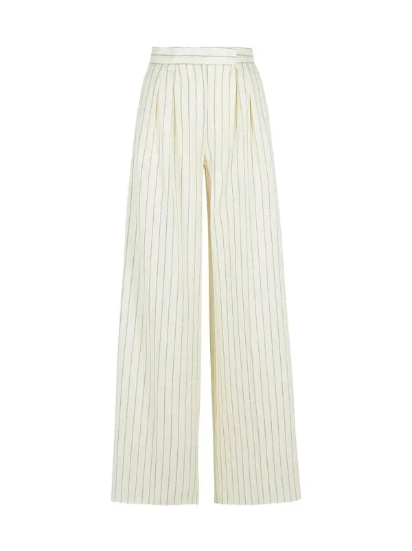 Max Mara Clarion Cotton Blend Pants - White