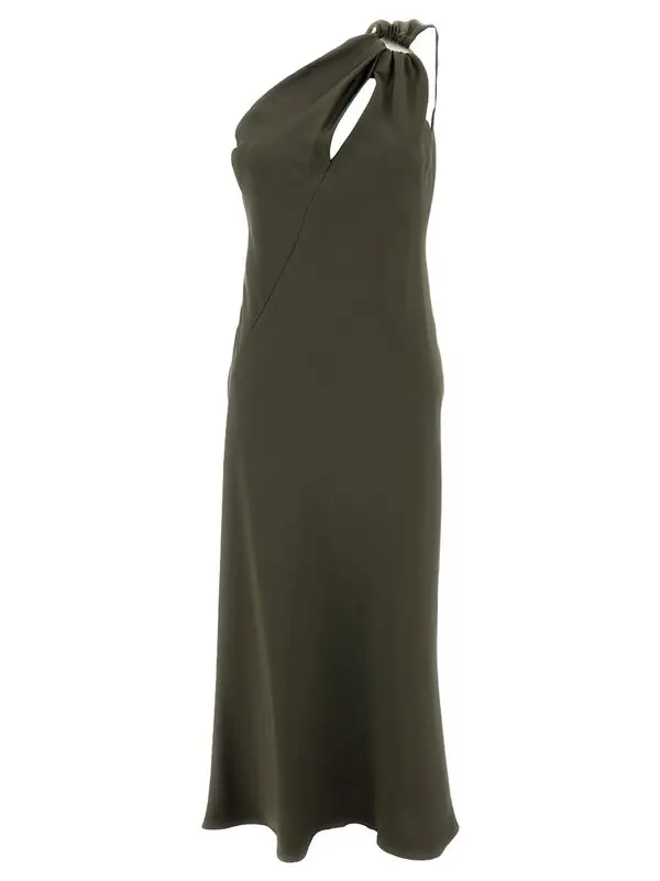 Max Mara One-shoulder Long Dress With Metal Ring Detail - Multicolor