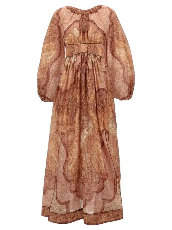 Zimmermann Long Sleeve Midi Dress - Multicolor