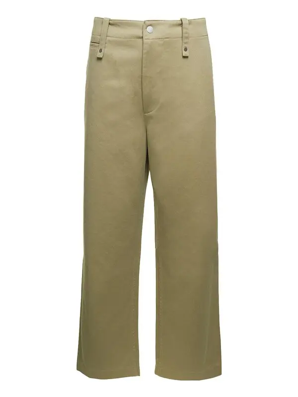 Burberry Beige Cotton Wide-leg Pants - Multicolor