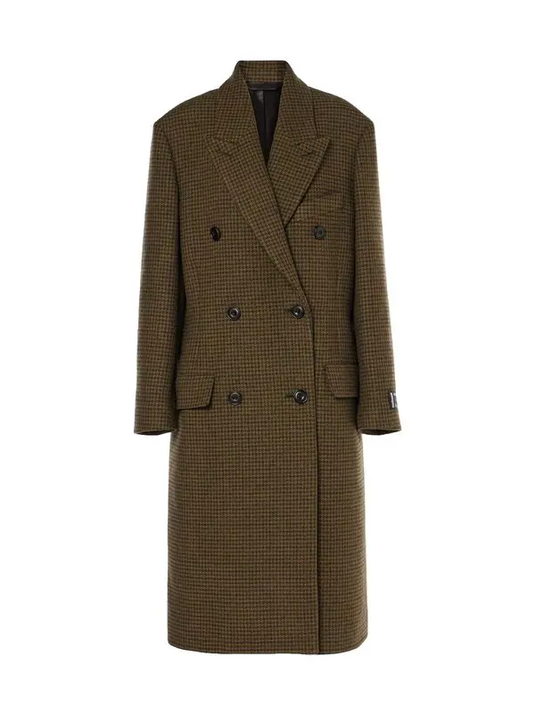 Acne Studios Checked Double-breasted Wool Blend Coat - Brown