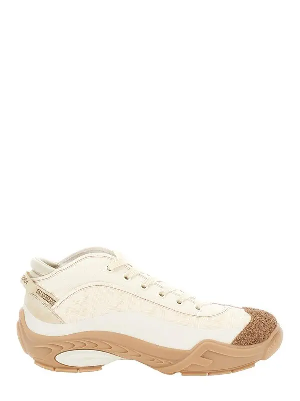 Fendi Mid-top Sneakers With Shadow Motif In Cotton - Multicolor