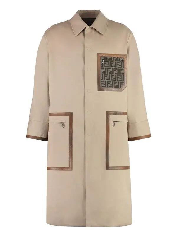Fendi Reversible Ff Logo Trench Coat - Cream