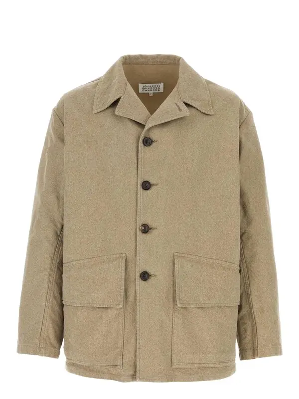 MAISON MARGIELA Melange Cappuccino Cotton Blazer - Brown