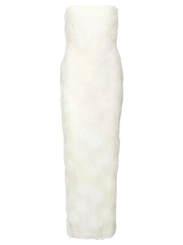 ROTATE BY BIRGER CHRISTENSEN Floral Mesh Tube Dress - Neutrals