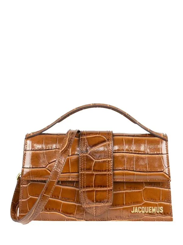 Jacquemus Le Grand Bambino Crocodile Effect Shoulder Bag - Brown