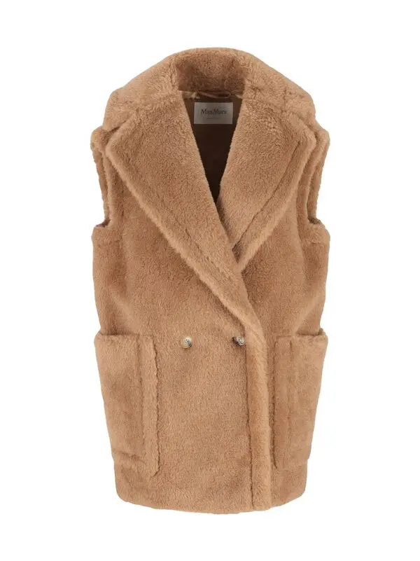 Max Mara Wool Double-breasted Vest - Multicolor
