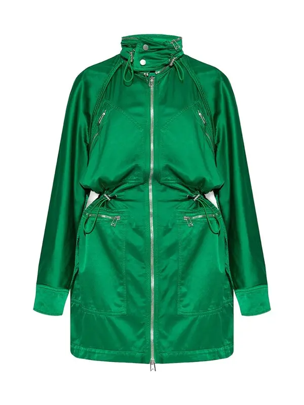 Bottega Veneta Viscose Satin Parka - Green