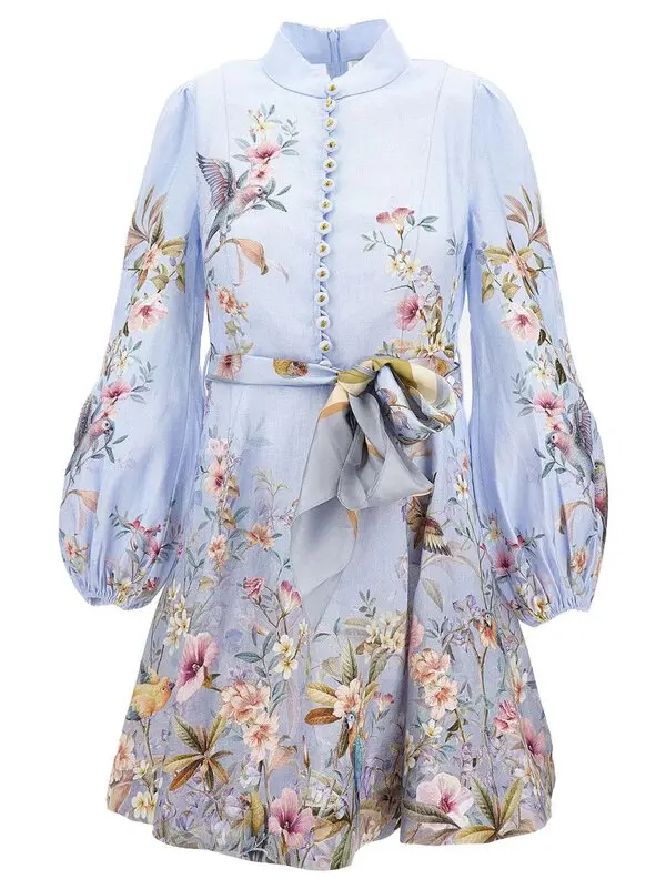 Zimmermann Printed Linen Mini Dress - Multicolor