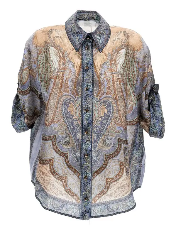 Zimmermann Wanderlust Short Sleeve Shirt - Multicolor