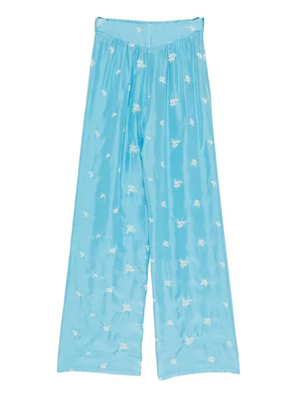 FORTE_FORTE Embroidered Silk Trousers - Multicolor