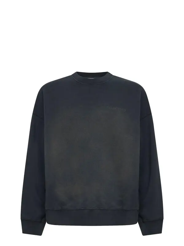 GOLDEN GOOSE Black Bleached Cotton Sweatshirt - Multicolor
