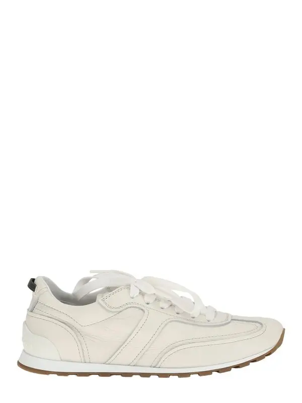 Brunello Cucinelli Leather Lace-up Sneakers - White