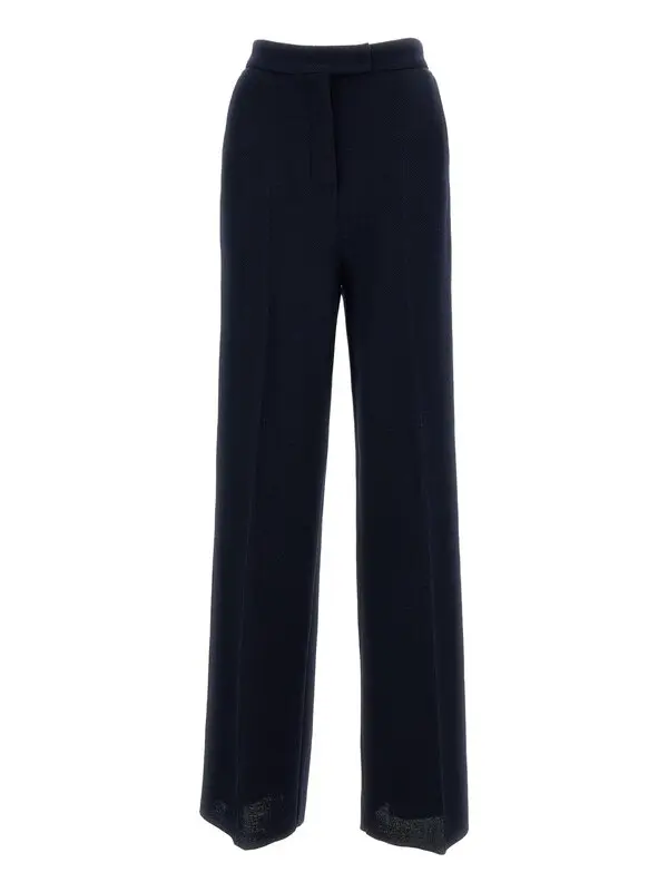 Max Mara Wool Jersey Wide Leg Trousers - Multicolor