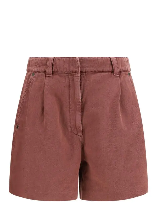 Brunello Cucinelli Linen Shorts - Brown