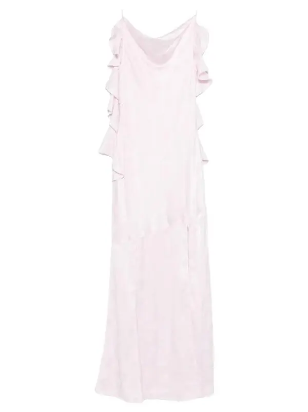 ROTATE BY BIRGER CHRISTENSEN Maxi Dress With Waterfall Detail - Pink