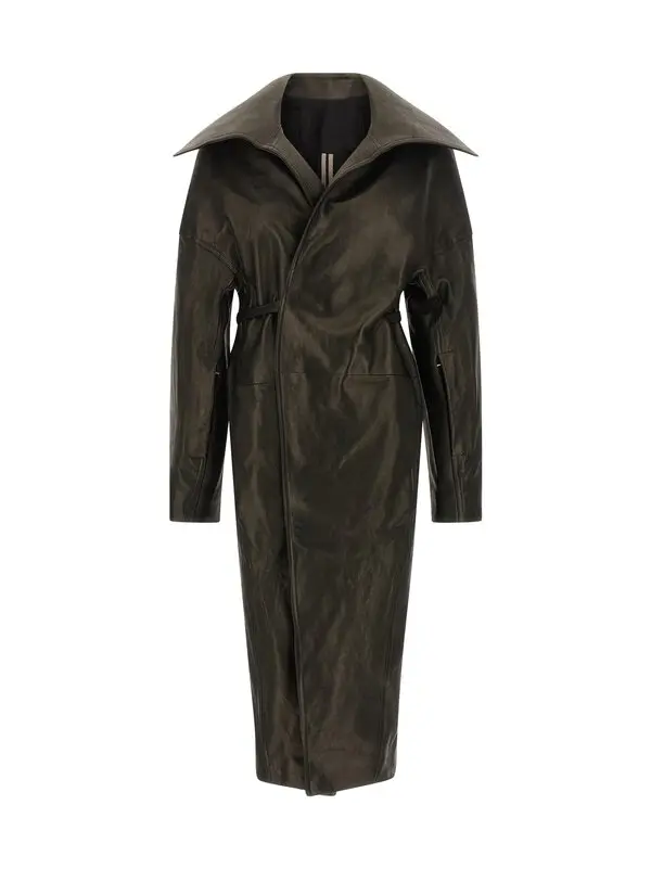 Rick Owens Dracucollar Belted Coat - Black