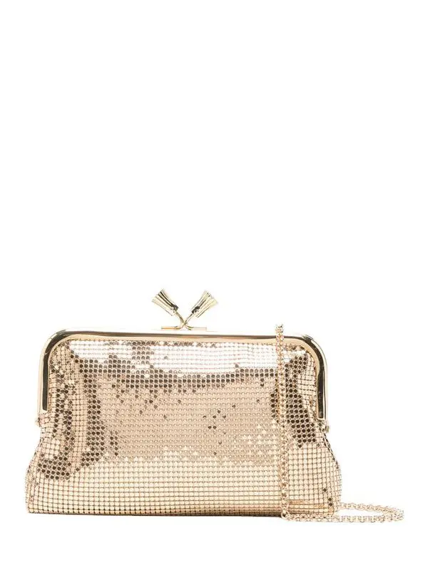 ANYA HINDMARCH Metal Mesh Clutch With Chain Strap - Gold