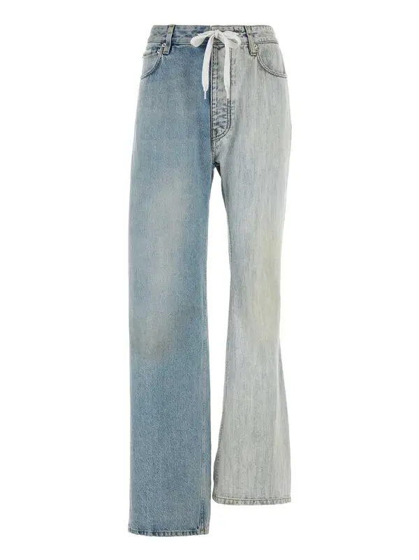 Balenciaga Two-tone Denim Fifty-fifty Jeans - Blue