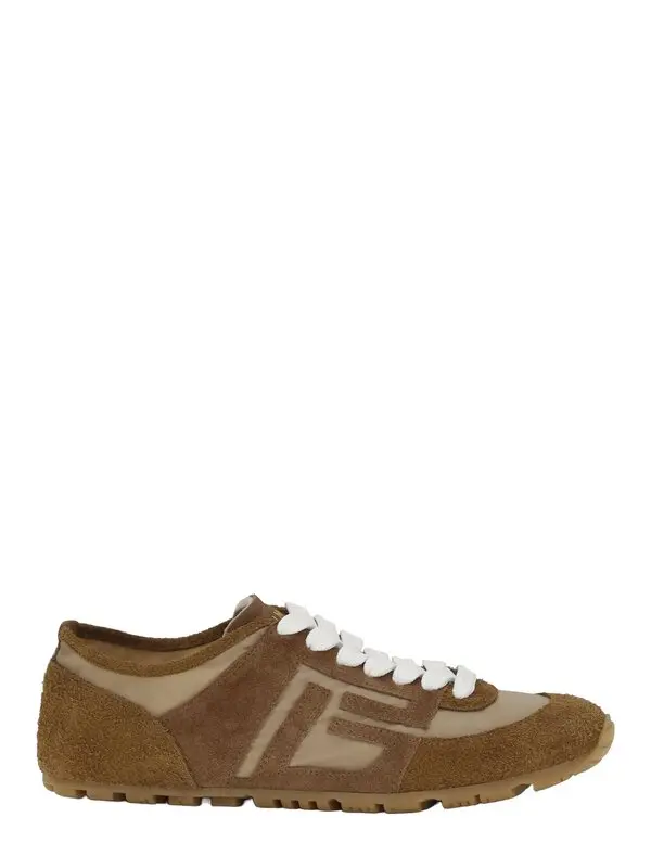 Balmain Leather Racer Sneakers - Cream