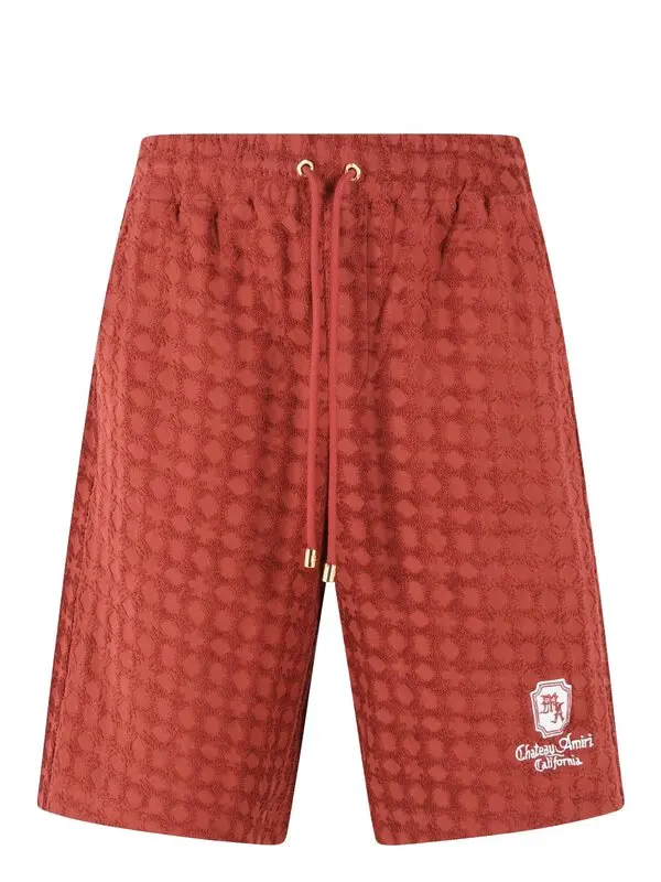 Amiri Cotton Bermuda Shorts With Logo Embroidery - Red