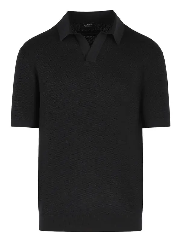Zegna Cotton Polo Shirt - Black