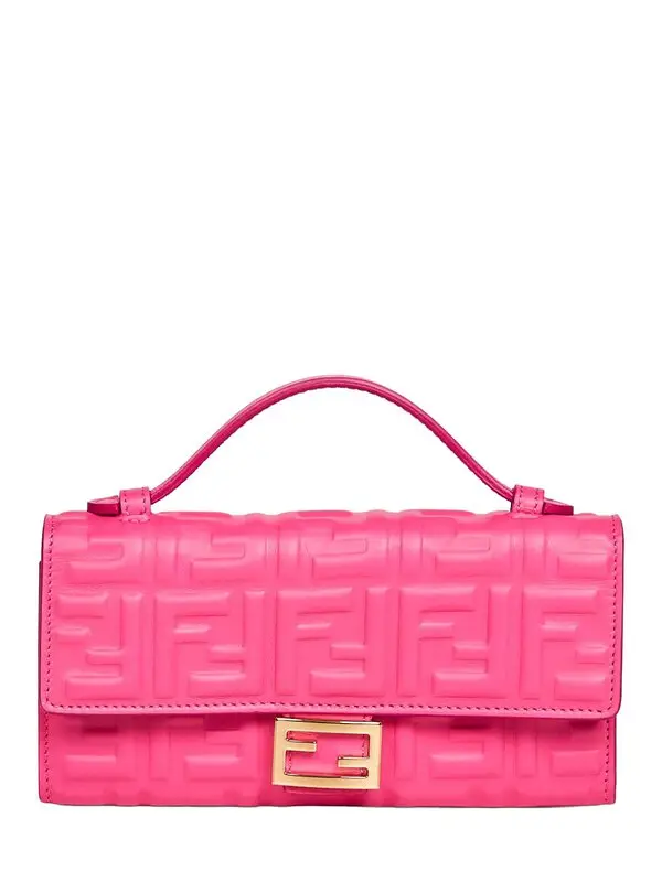 Fendi Fuchsia Baguette Continental With Chain Wallet - Multicolor