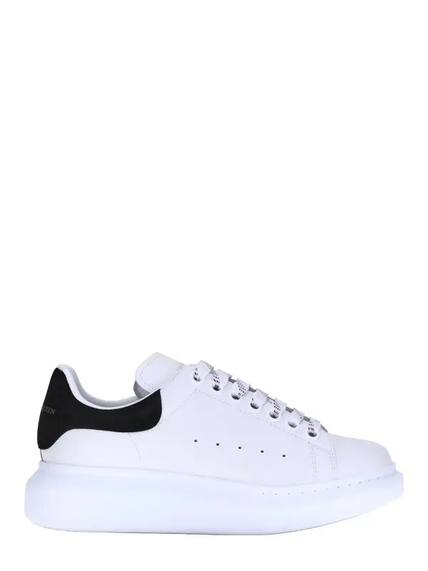 Alexander McQueen Leather Sneakers With Platform Sole - White