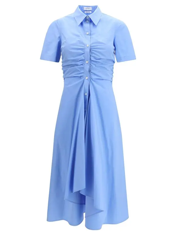 Alexander McQueen Cotton Midi Shirt Dress - Blue