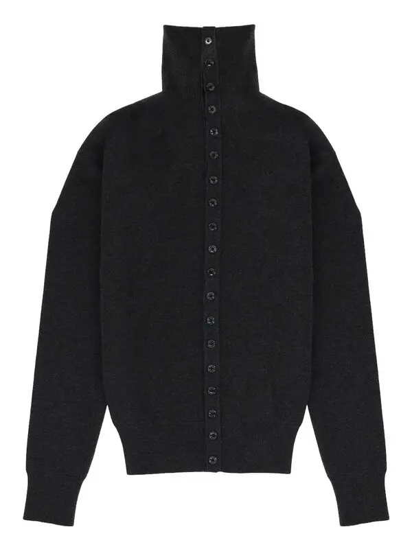 LEMAIRE High Collar Cardigan - Gray