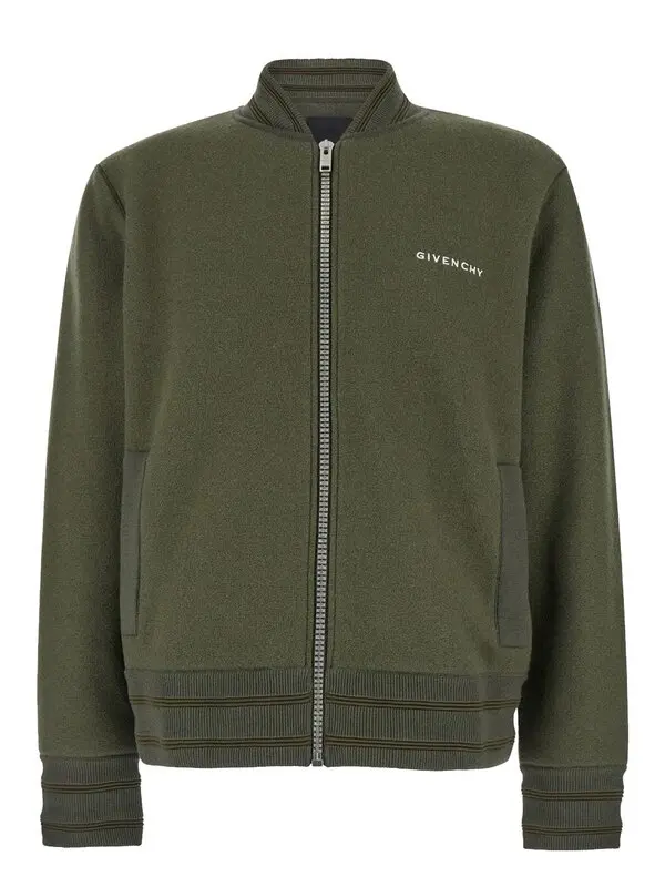 Givenchy Wool Bomber Sweatshirt With 4g Logo - Multicolor
