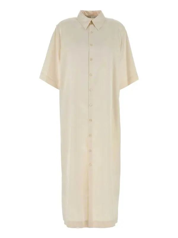 Carven Satin Shirt Dress - White