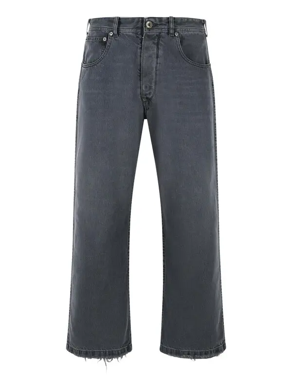 MAISON MARGIELA Cotton Jeans With Frayed Hem - Black