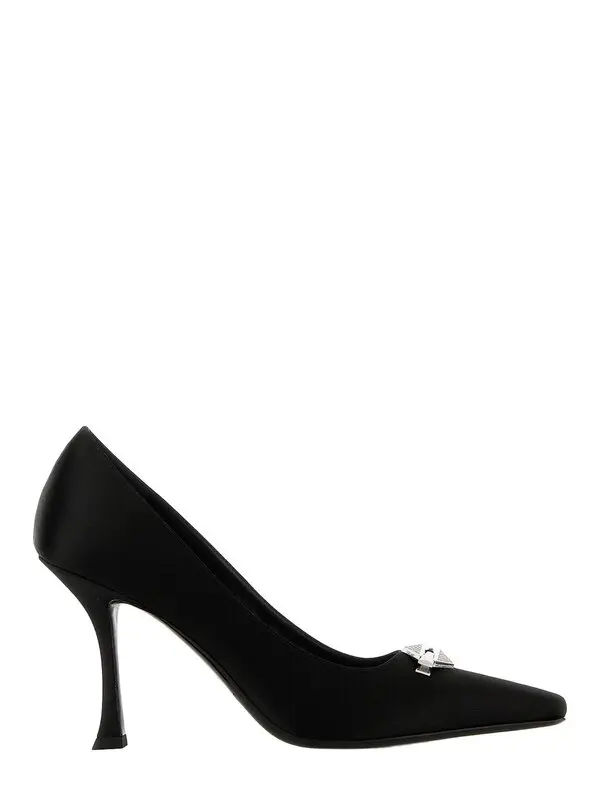 JIMMY CHOO Ryker 90 Satin Pumps With Pave Diamond Link - Multicolor