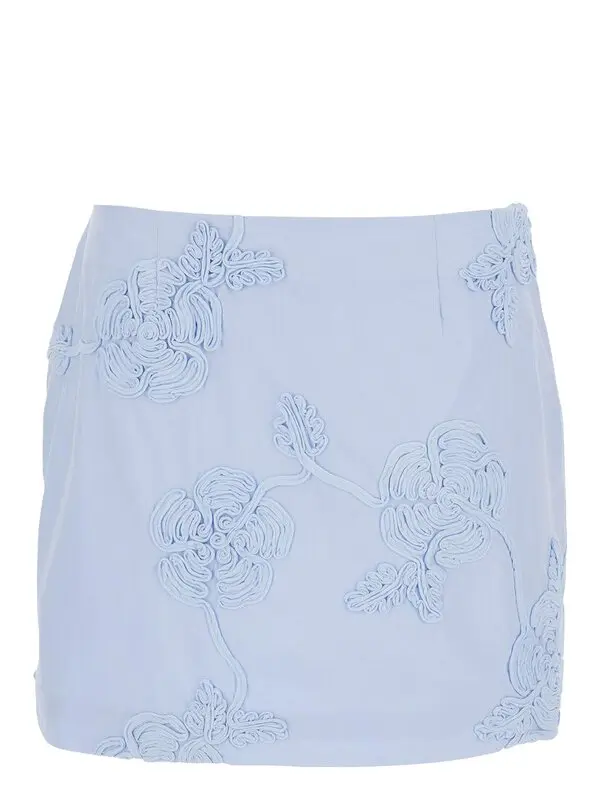 ROTATE BY BIRGER CHRISTENSEN Floral Motif Cotton Mini Skirt - Multicolor