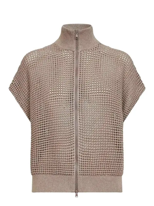 Brunello Cucinelli Cotton Net Cardigan - Multicolor