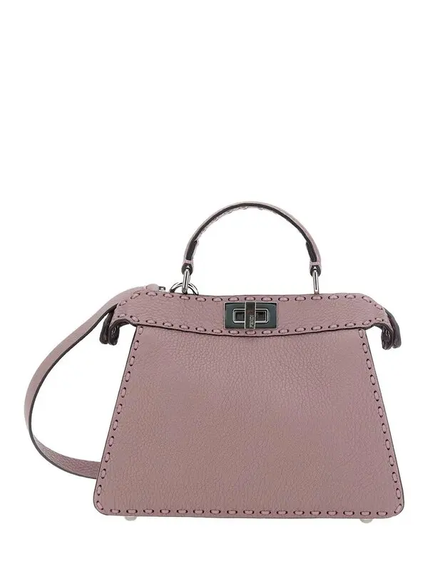 Fendi Peekaboo Iseeu Small Leather Handbag With Shoulder Strap - Pink