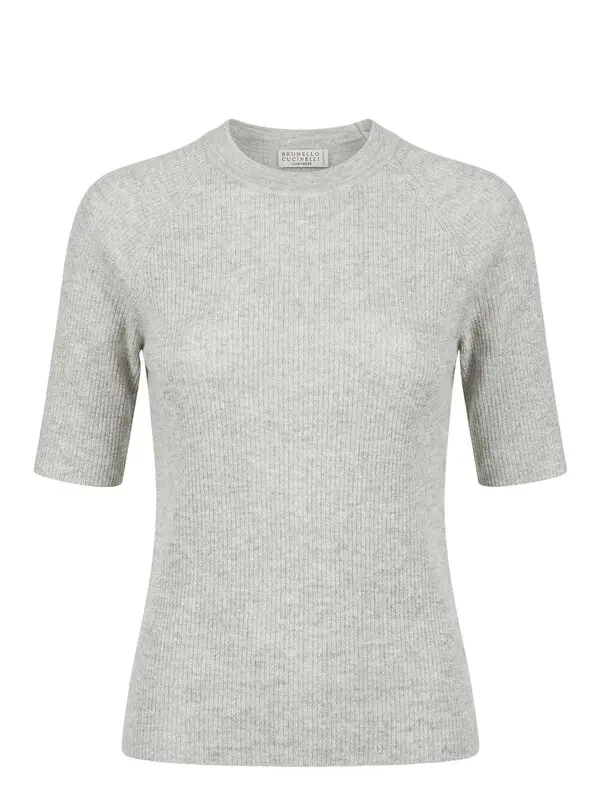 Brunello Cucinelli Sparkling Cashmere Lightweight Rib Knit Sweater - Multicolor