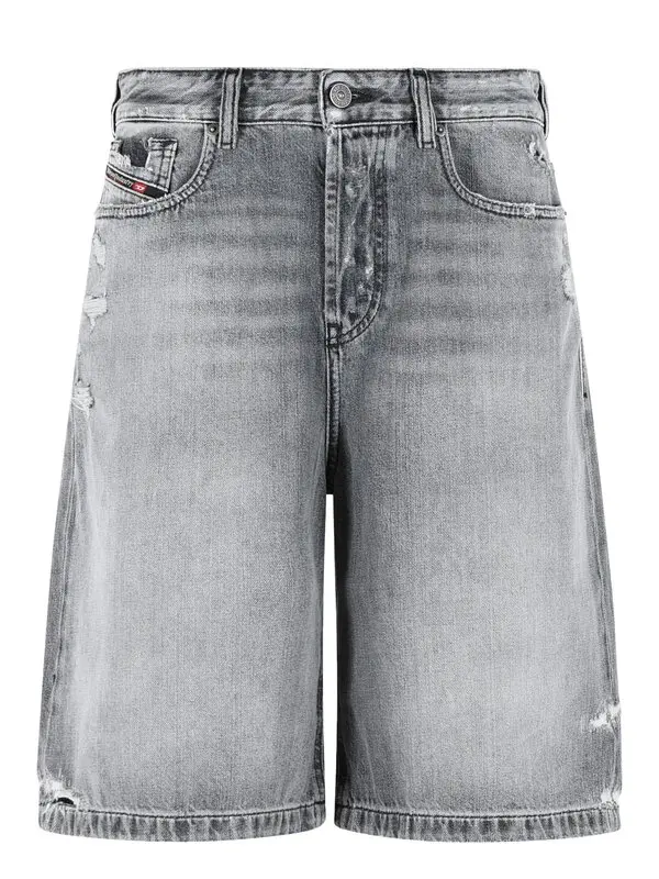 DIESEL® Grey Cotton Shorts - Gray